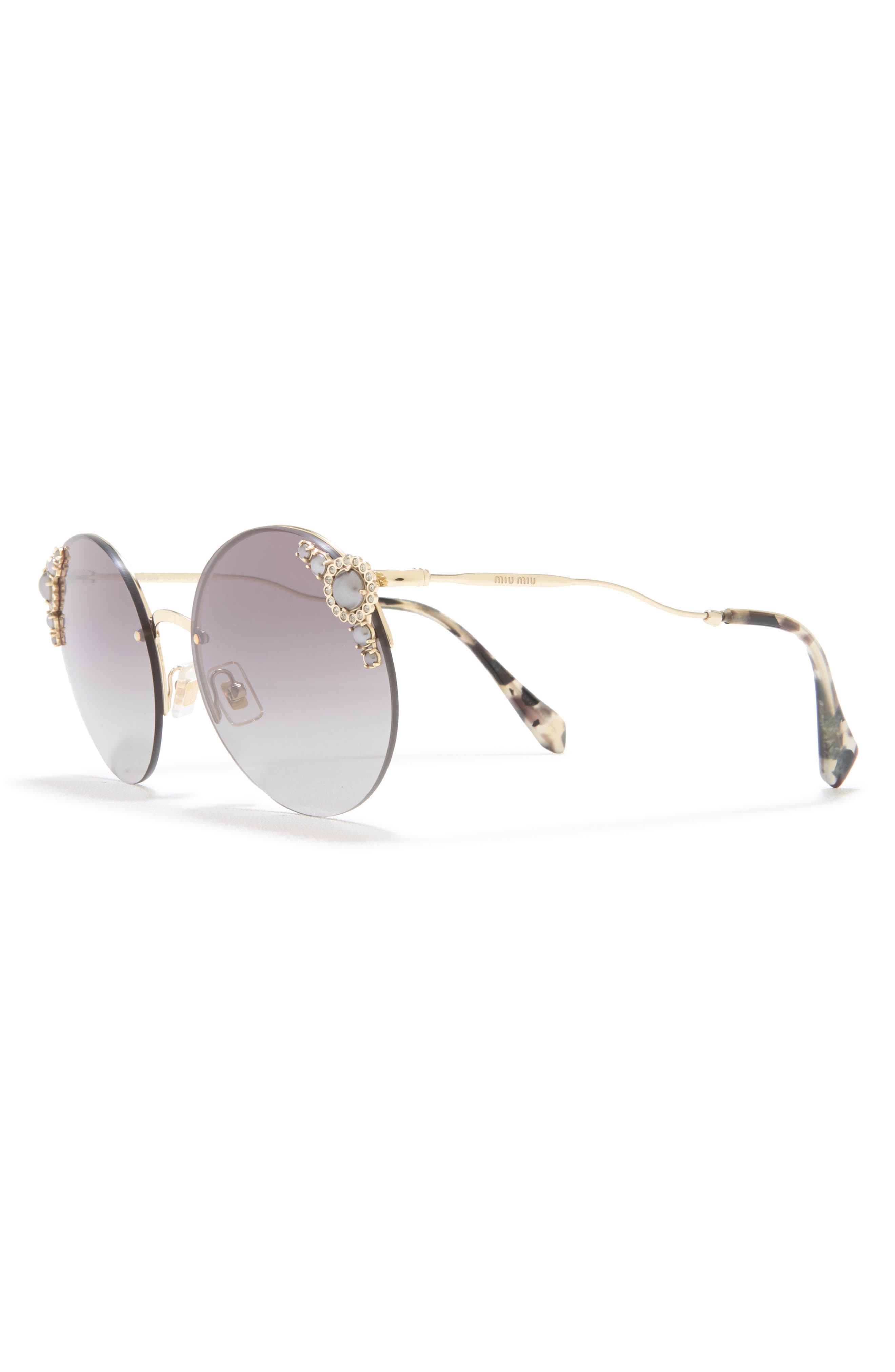 Miu Miu 60mm Gradient Round Sunglasses | Nordstromrack