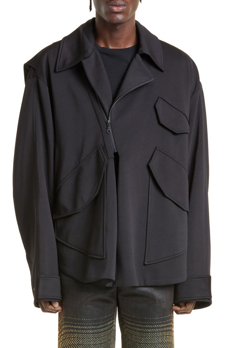 Bianca Saunders Men's Davison Asymmetric Zip Jacket | Nordstrom