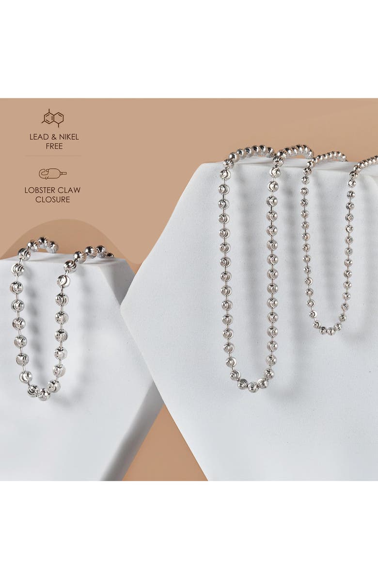 BEST SILVER 10K White Gold 2mm Crescent Ball Chain Bracelet | Nordstromrack