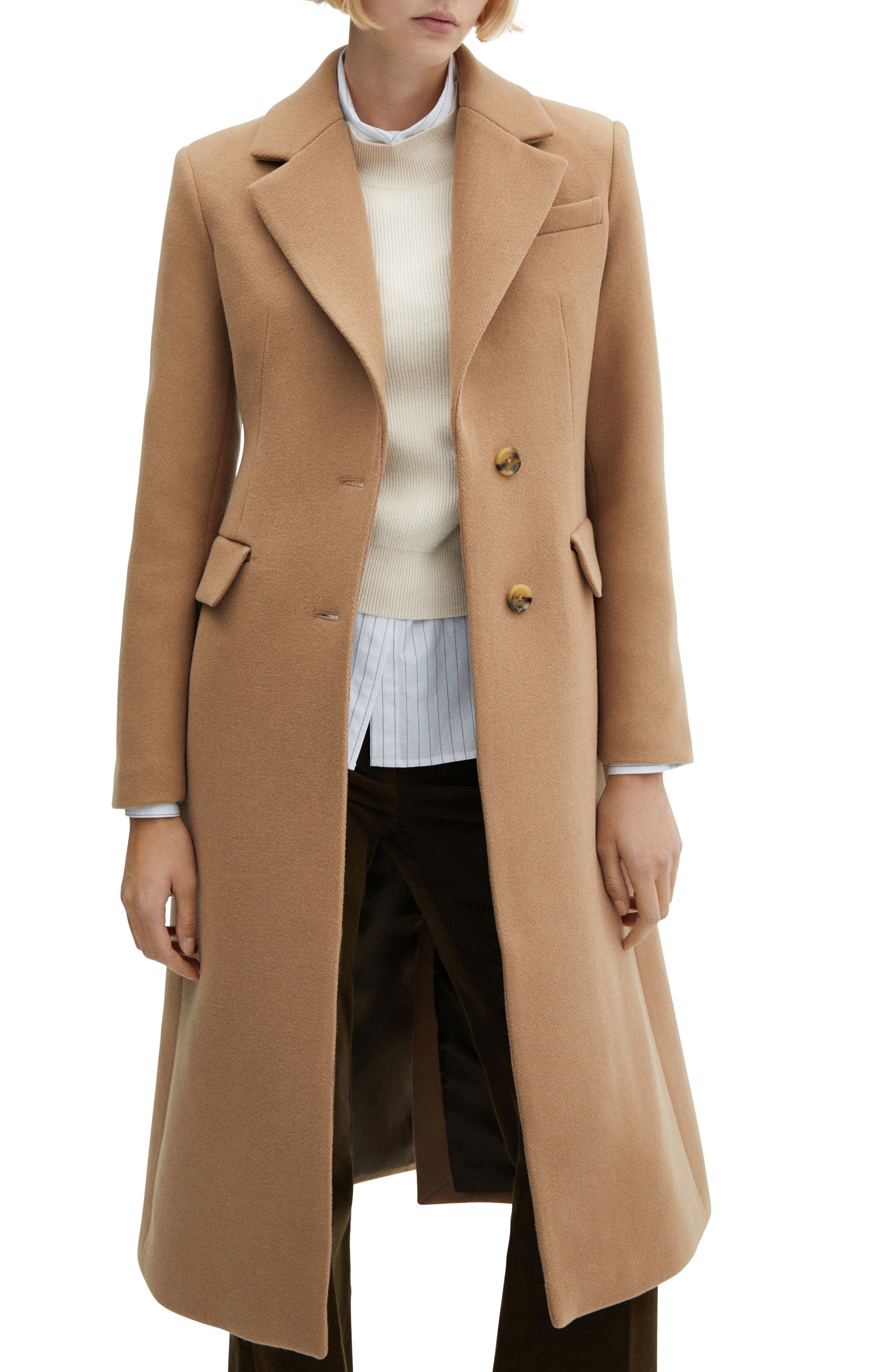MANGO Wool Blend Coat | Nordstromrack