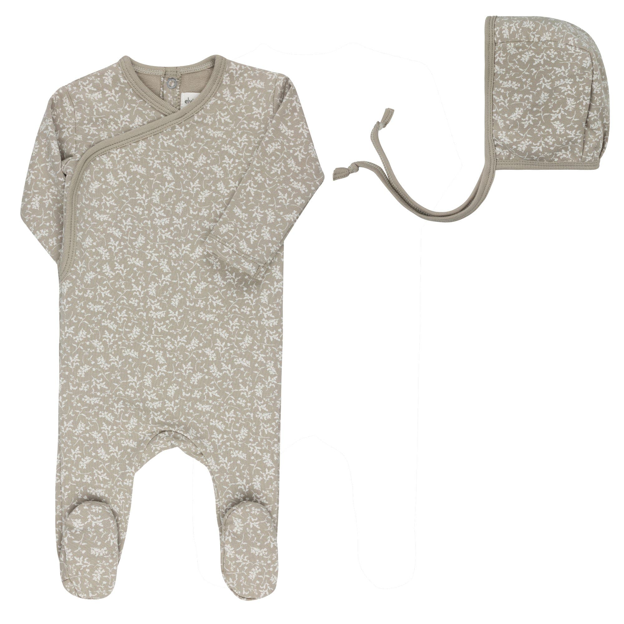Ely's & Co. Modal French Terry Vine Collection - Footie + Bonnet ...