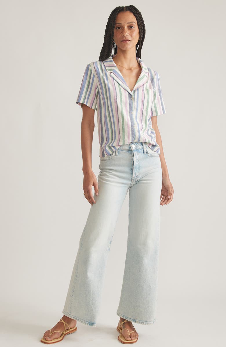Marine Layer Lucy Resort Short Sleeve Hemp Blend Button-Up Camp Shirt ...