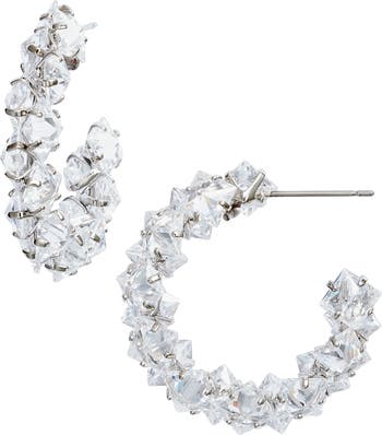 Nordstrom Staggered Cubic Zirconia Pyramid Hoop Earrings | Nordstrom