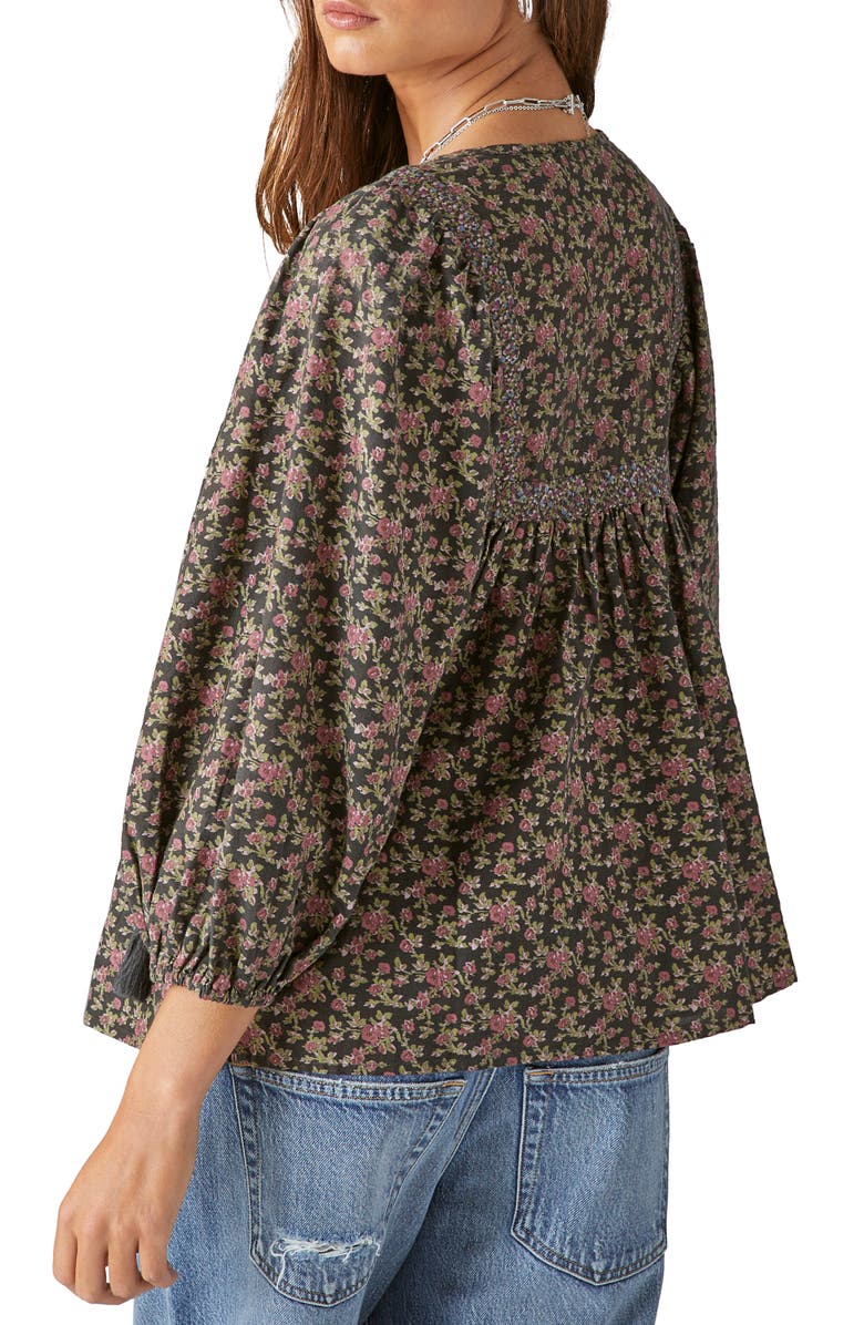 Lucky Brand Mix Print Peasant Top | Nordstromrack