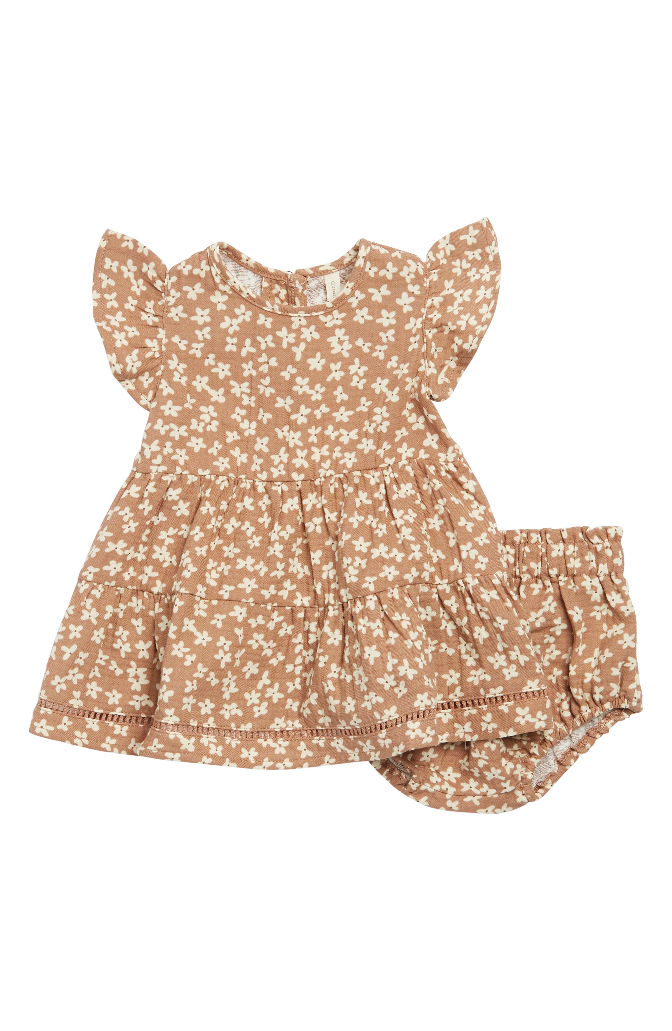 QUINCY MAE Lily Tiered Organic Cotton Dress & Bloomers Set | Nordstromrack