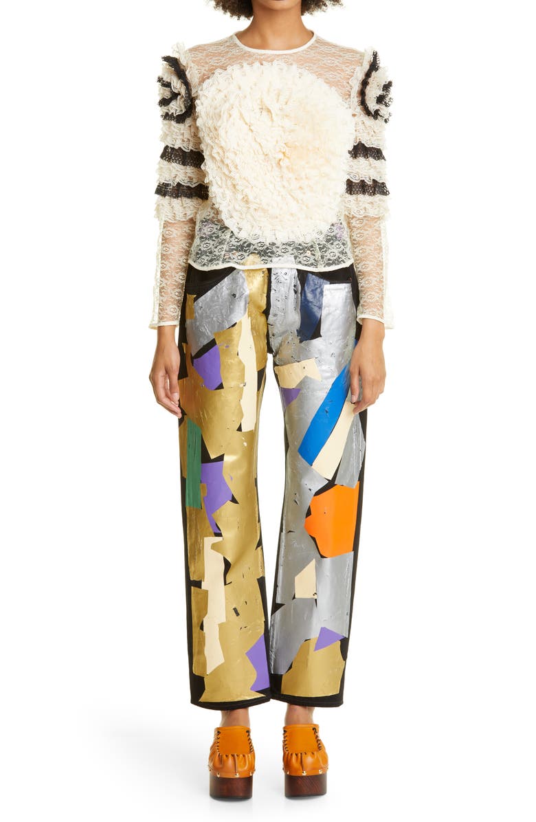 SC103 Peeling Paint Nonstretch Straight Leg Jeans | Nordstrom