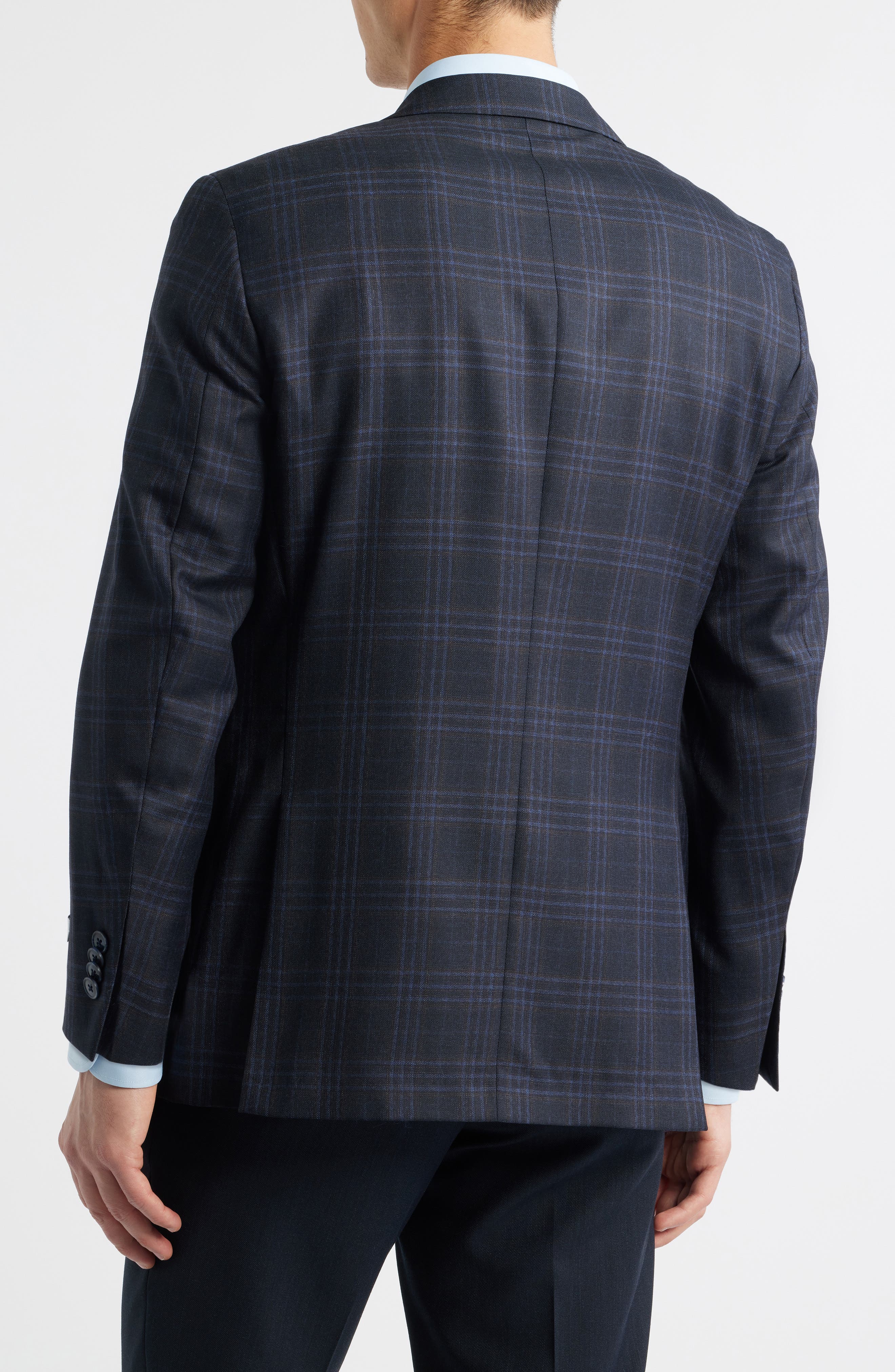Peter Millar Flynn Classic Fit Navy Windowpane Check Wool Sport Coat ...