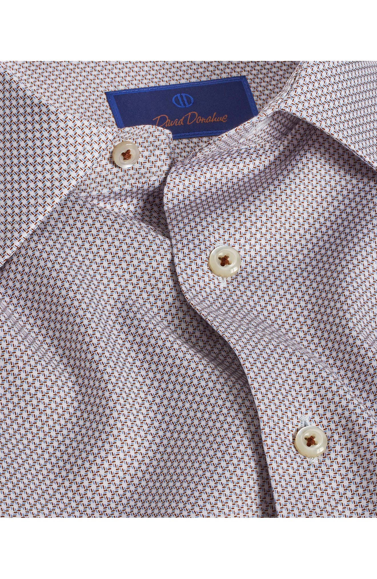 David Donahue Trim Fit Micro Print Dress Shirt | Nordstromrack