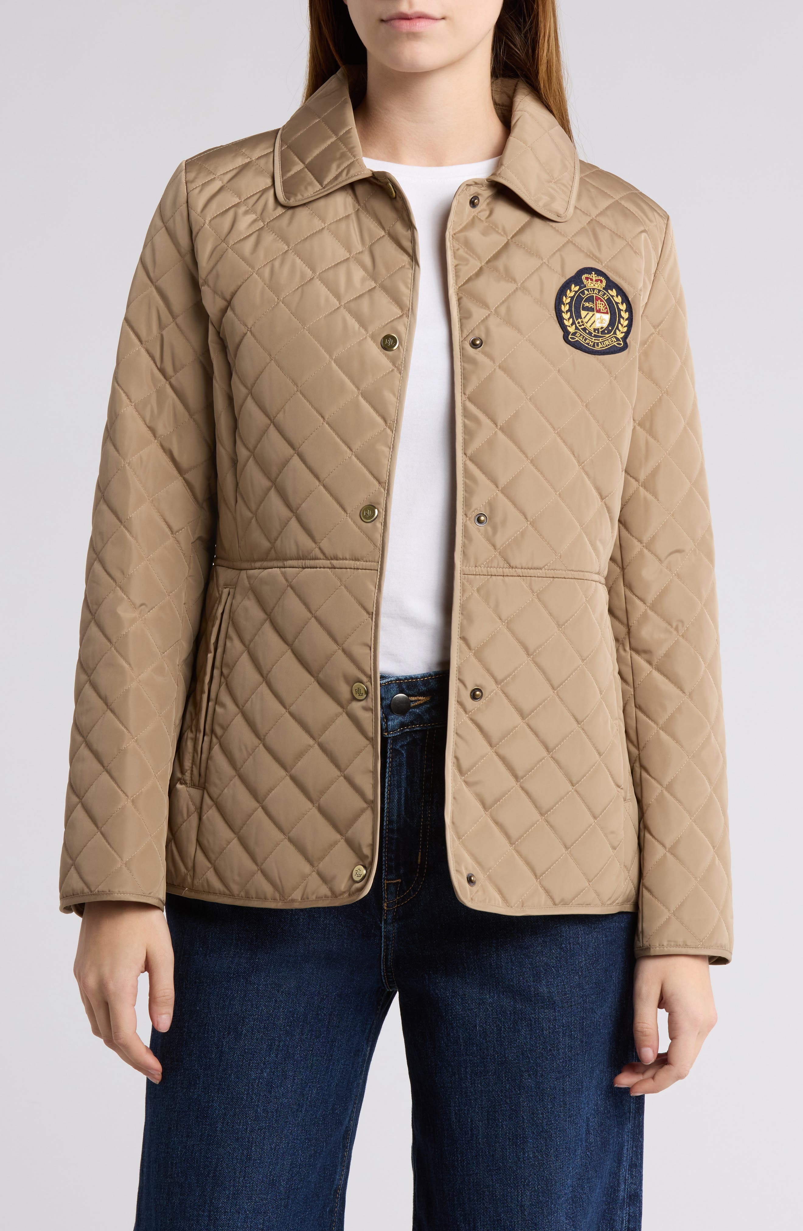Lauren Ralph Lauren Crest Patch Quilted Jacket | Nordstromrack