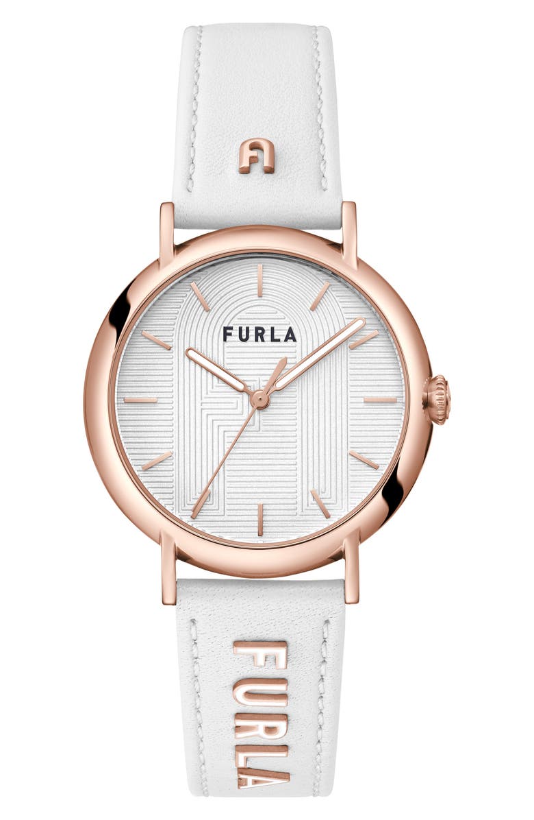 Furla Easy Shape Leather Strap Watch, 38mm | Nordstrom