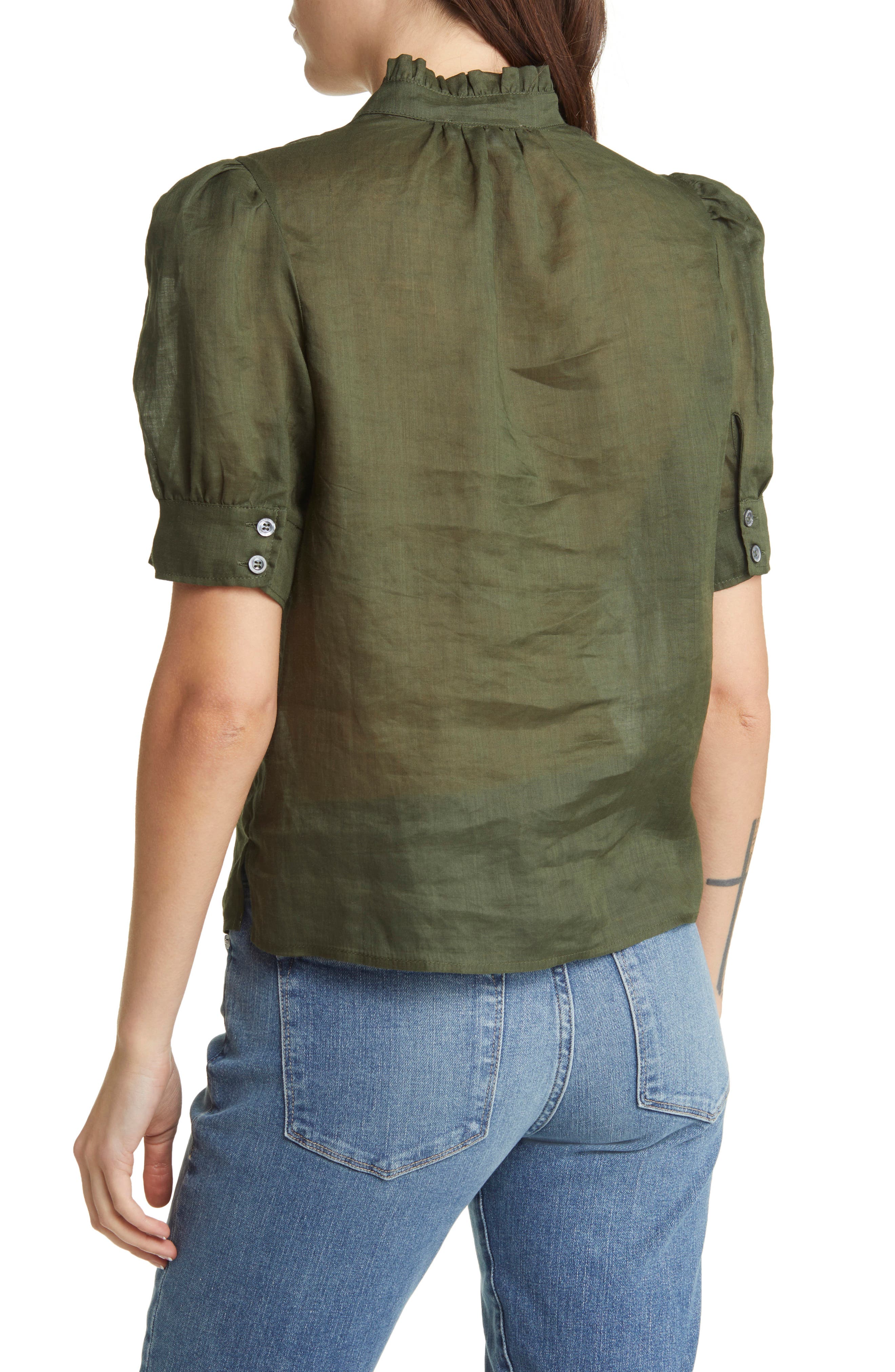 FRAME Ruffle Collar Top | Nordstromrack