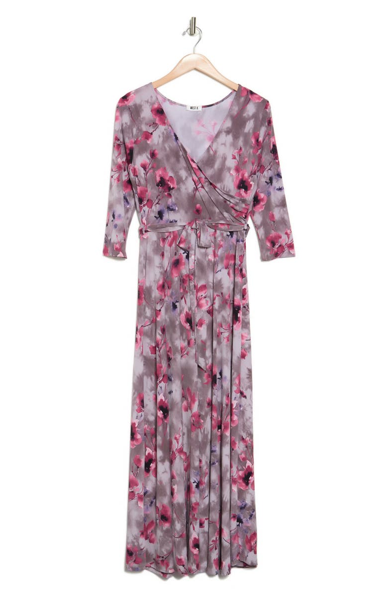 WEST K Surplice Neck Long Sleeve Floral Maxi Dress | Nordstromrack
