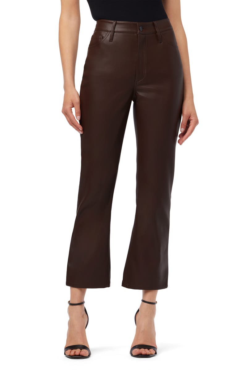 Joe's Mid Rise Faux Leather Crop Wide Leg Pants | Nordstromrack