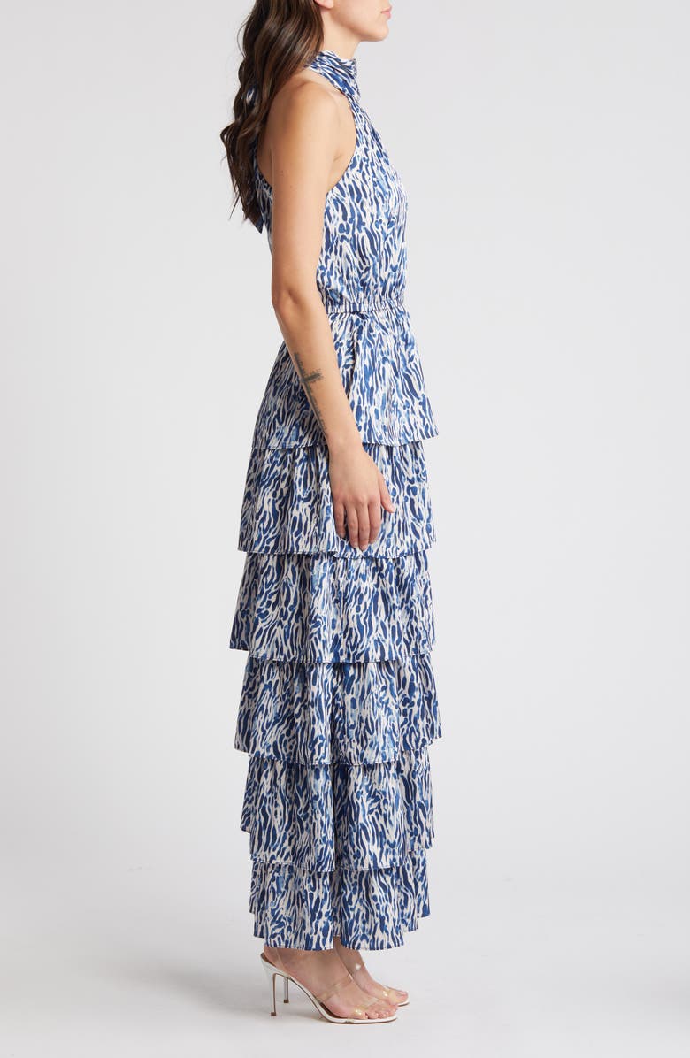 Chelsea28 Printed Tiered Mock Neck Maxi Dress | Nordstromrack