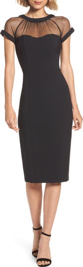 Maggy London Illusion Yoke Crepe Cocktail Dress | Nordstromrack