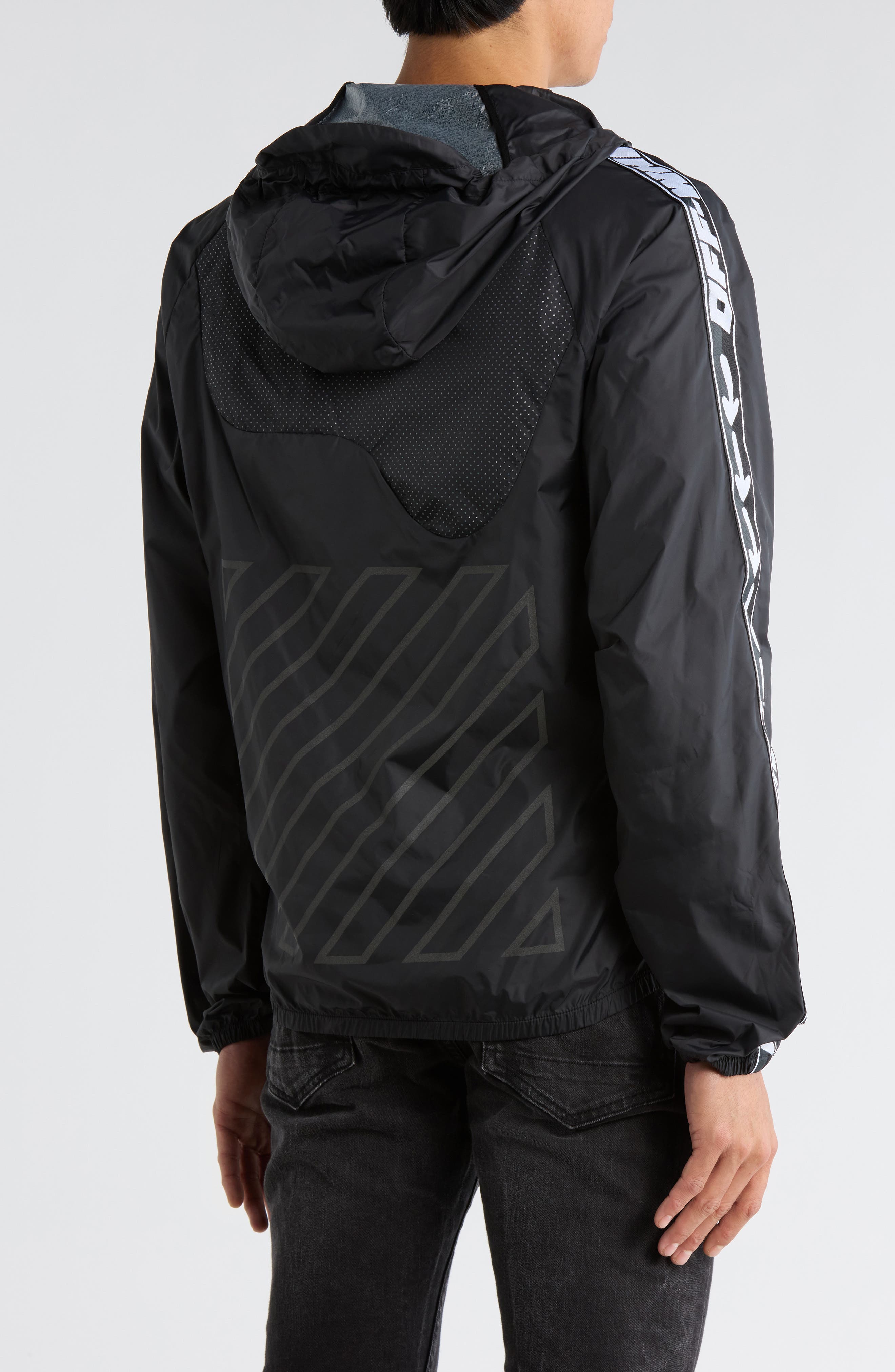 Off-White Logo Band Diagonal Outline Windbreaker | Nordstromrack