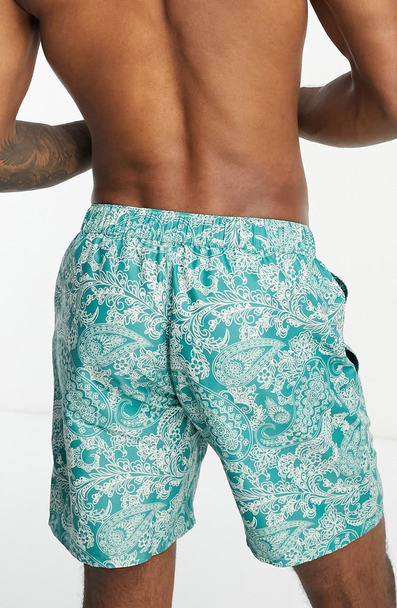 ASOS DESIGN Paisley Print Short Swim Trunks | Nordstrom