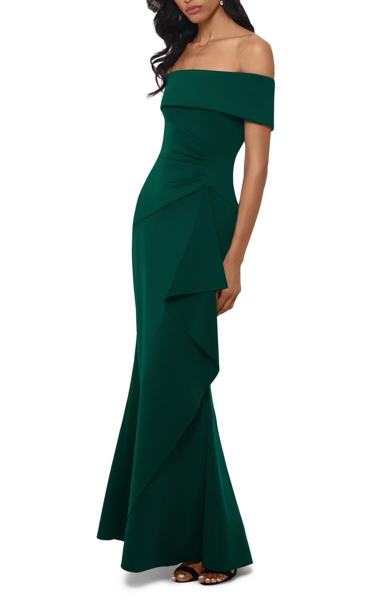 Xscape Evenings Xscape Off the Shoulder Ruffle Gown | Nordstrom