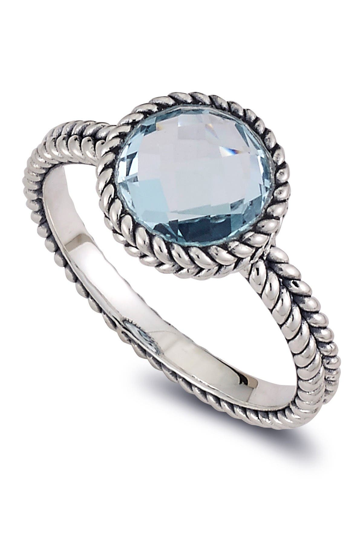 SAMUEL B. Sterling Silver 8mm Round Sky Blue Topaz Ring | Nordstromrack