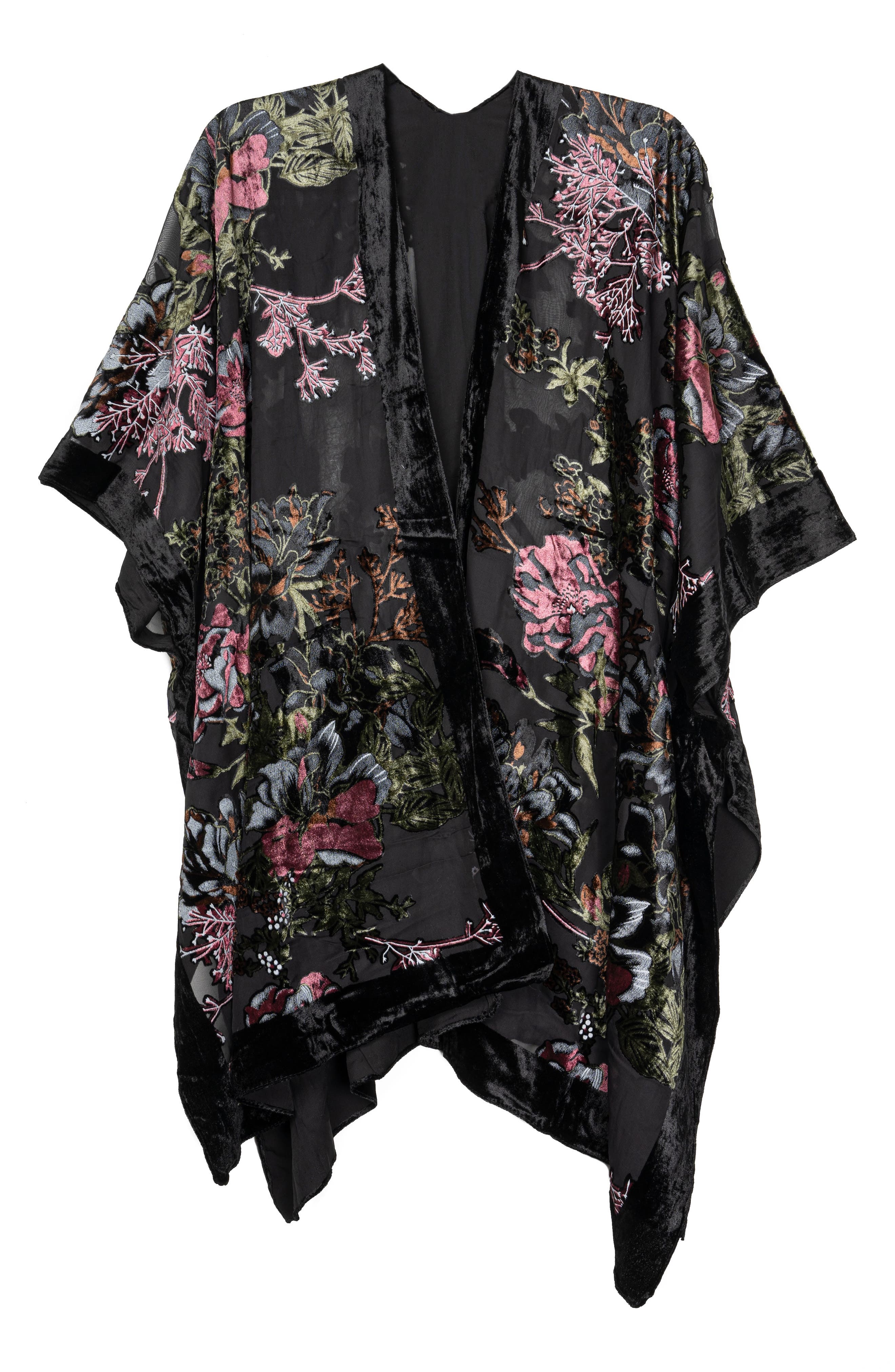 SAACHI Ione Velvet Burnout Ruana | Nordstromrack