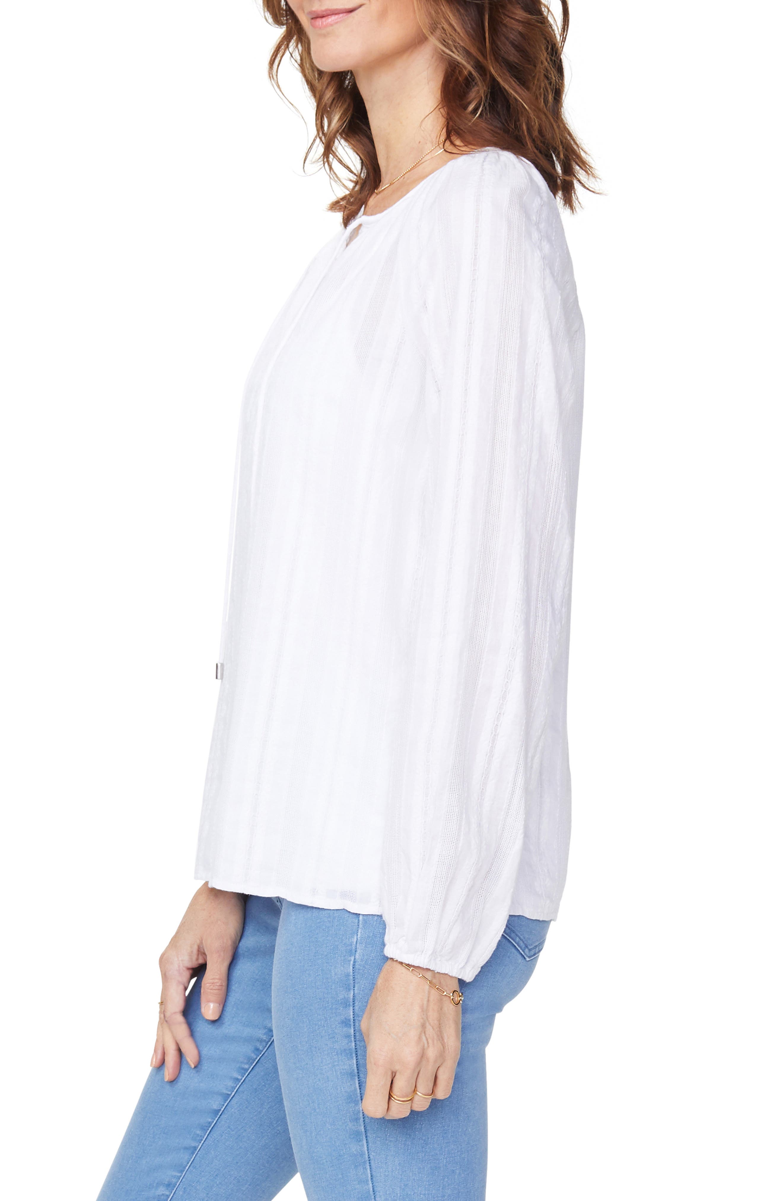 NYDJ Tie Neck Button Front Blouse (Women) | Nordstromrack