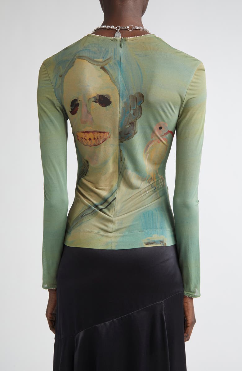 Simone Rocha Genieve Figgis 'Lady with a Bird' Mesh Top | Nordstrom