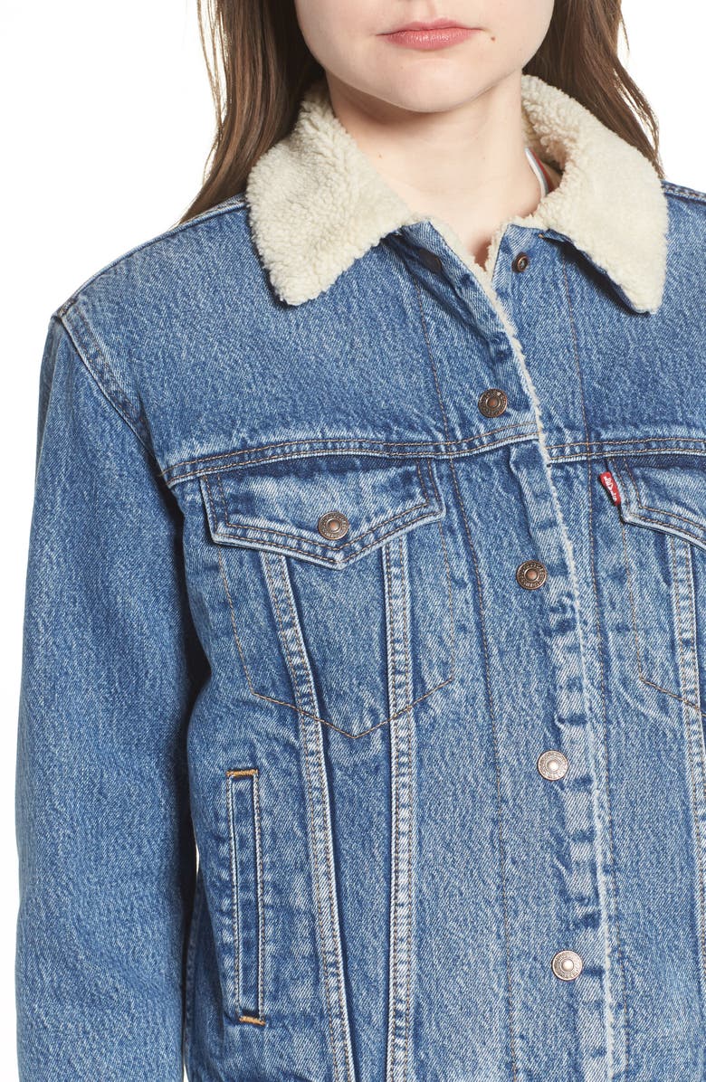Levi's ® Ex-Boyfriend Faux Fur Lined Denim Jacket | Nordstromrack