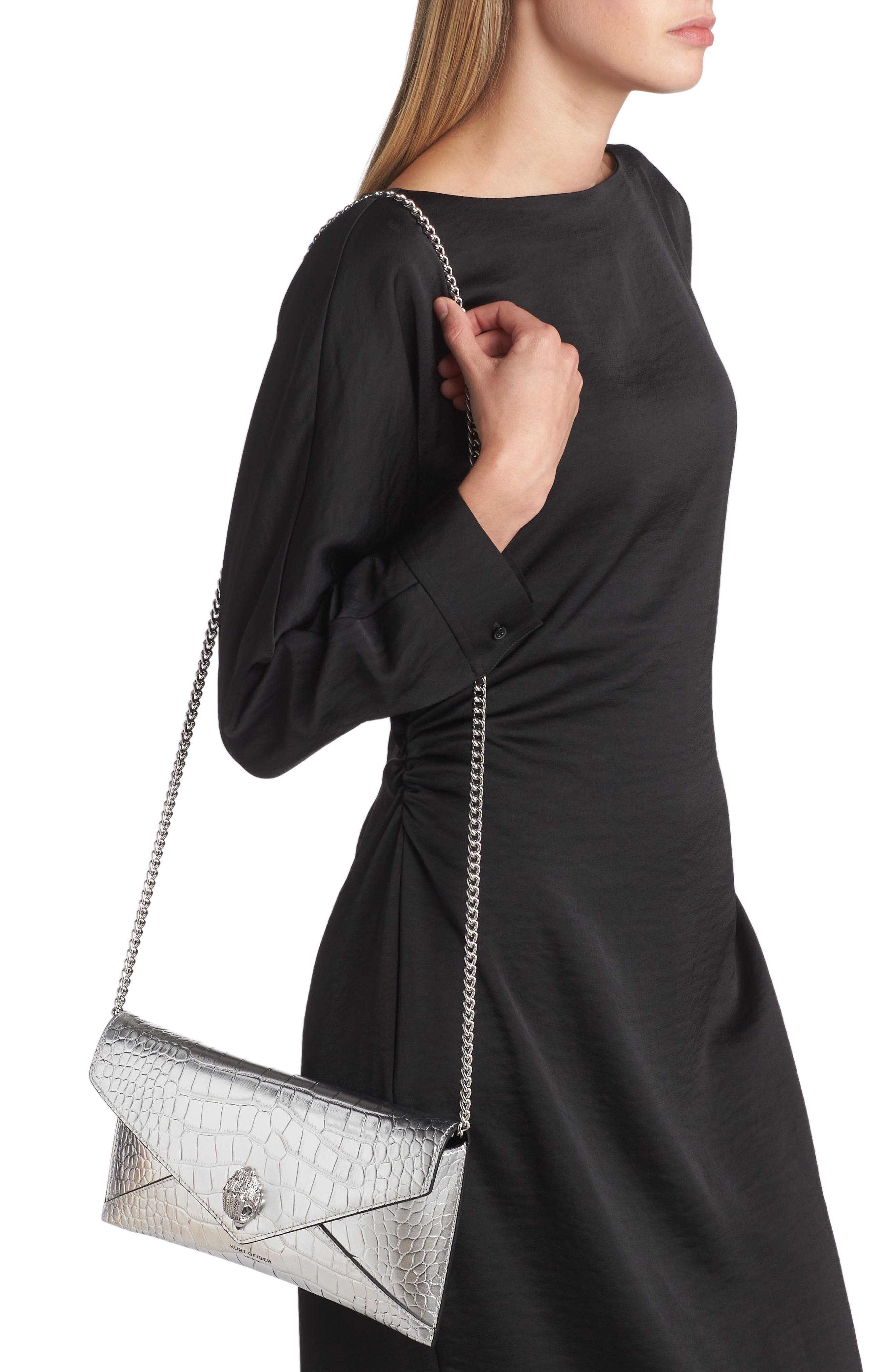Kurt Geiger London Shoreditch Flat Leather Envelope Clutch (Women ...