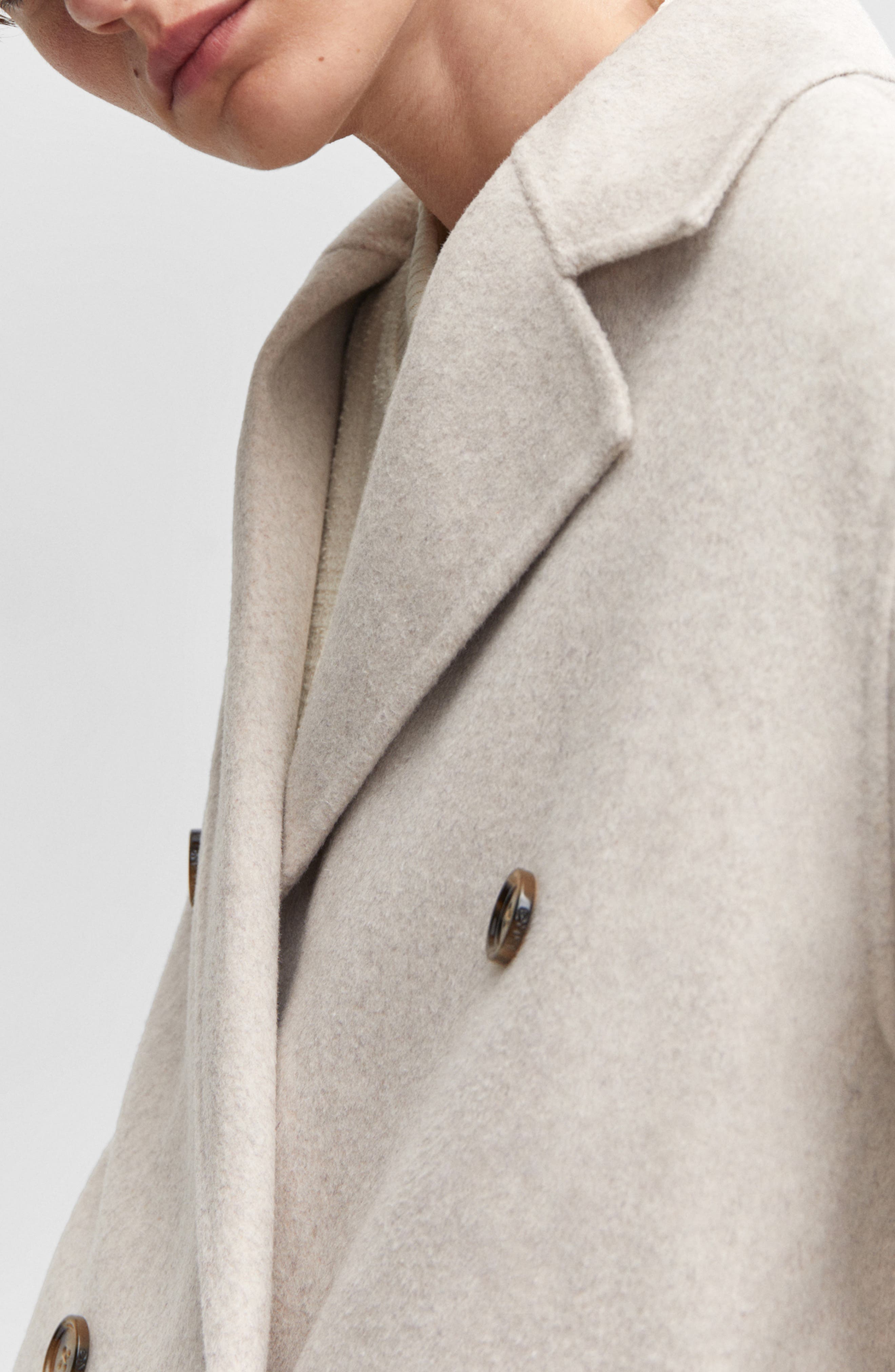 MANGO Double Breasted Wool Blend Coat | Nordstrom