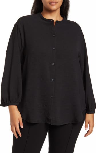 MAX STUDIO Ruffle Back Button Front Blouse | Nordstromrack