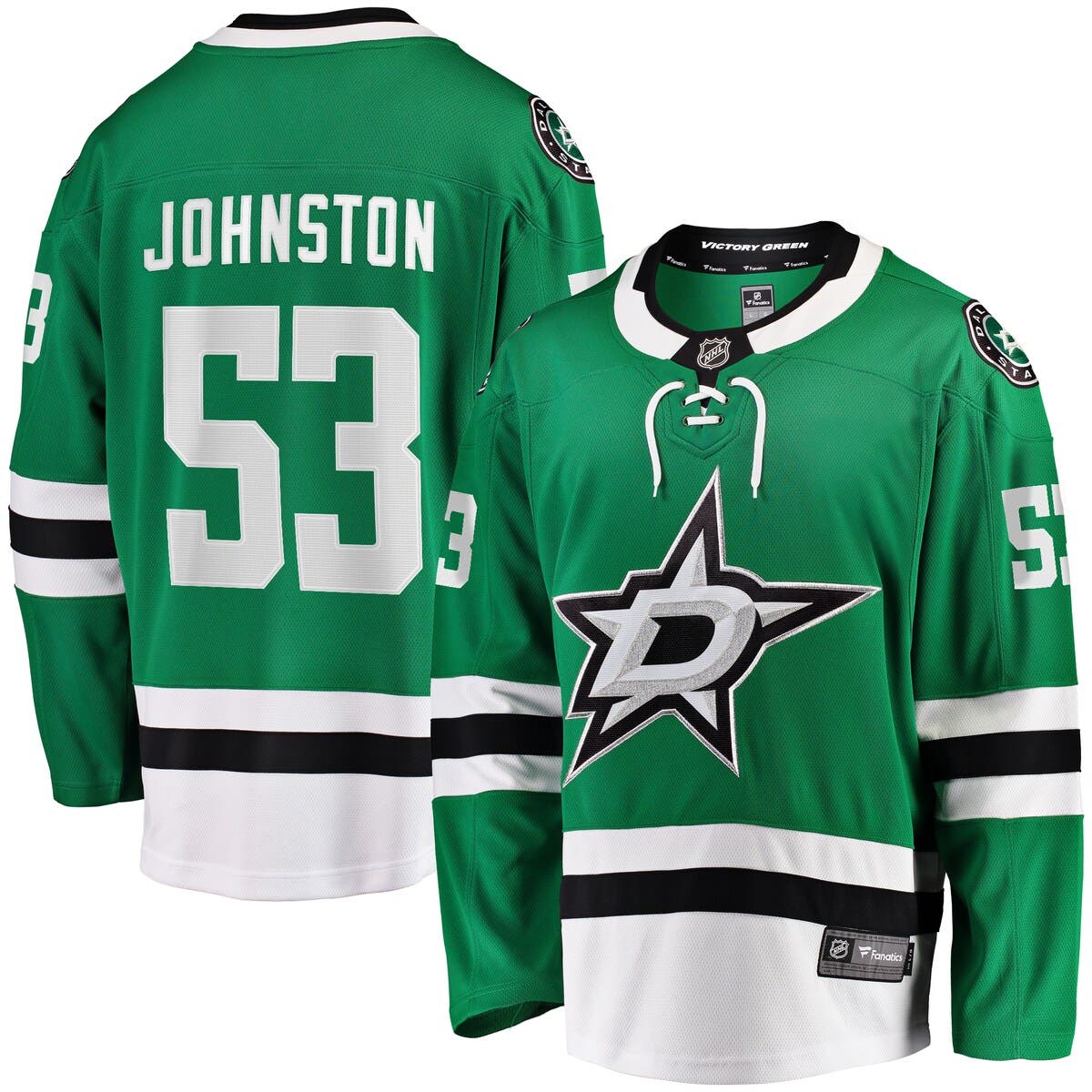 FANATICS Men's Fanatics Wyatt Johnston Kelly Green Dallas Stars Home ...
