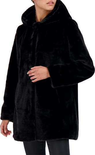 Sebby Collection Hooded Faux Fur Coat | Nordstromrack