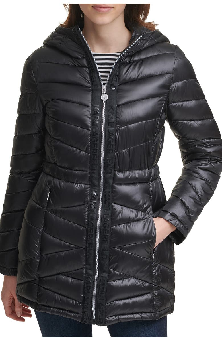 KARL LAGERFELD PARIS Logo Puffer Jacket | Nordstromrack