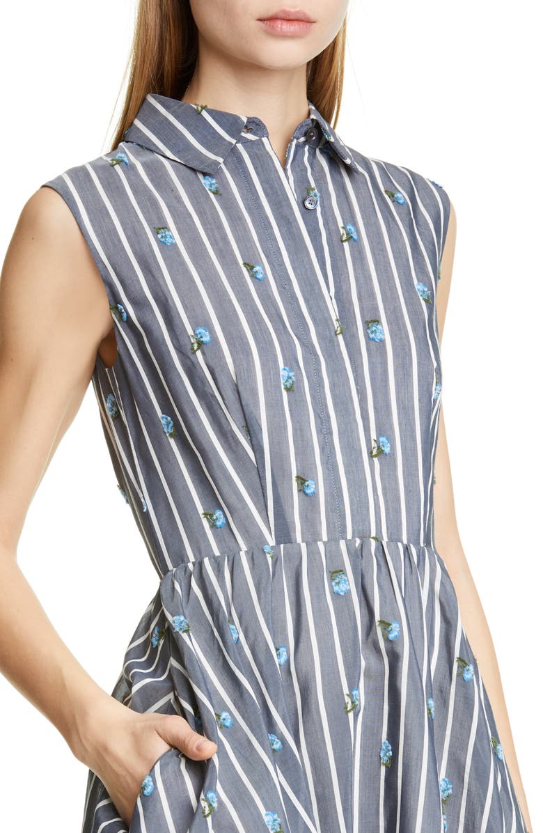 Jason Wu Collection Floral Stripe Cotton & Silk Dress | Nordstrom