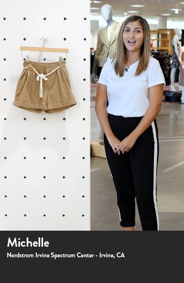 FRAME Waist Tie Pleated Rolled Shorts | Nordstromrack