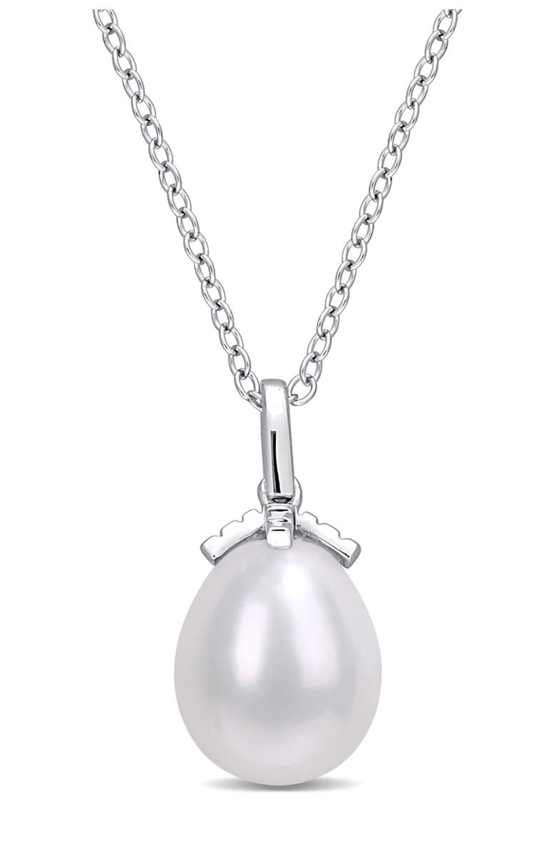 DELMAR Sterling Silver 8.5-9mm Freshwater Cultured Pearl Drop Pendant ...