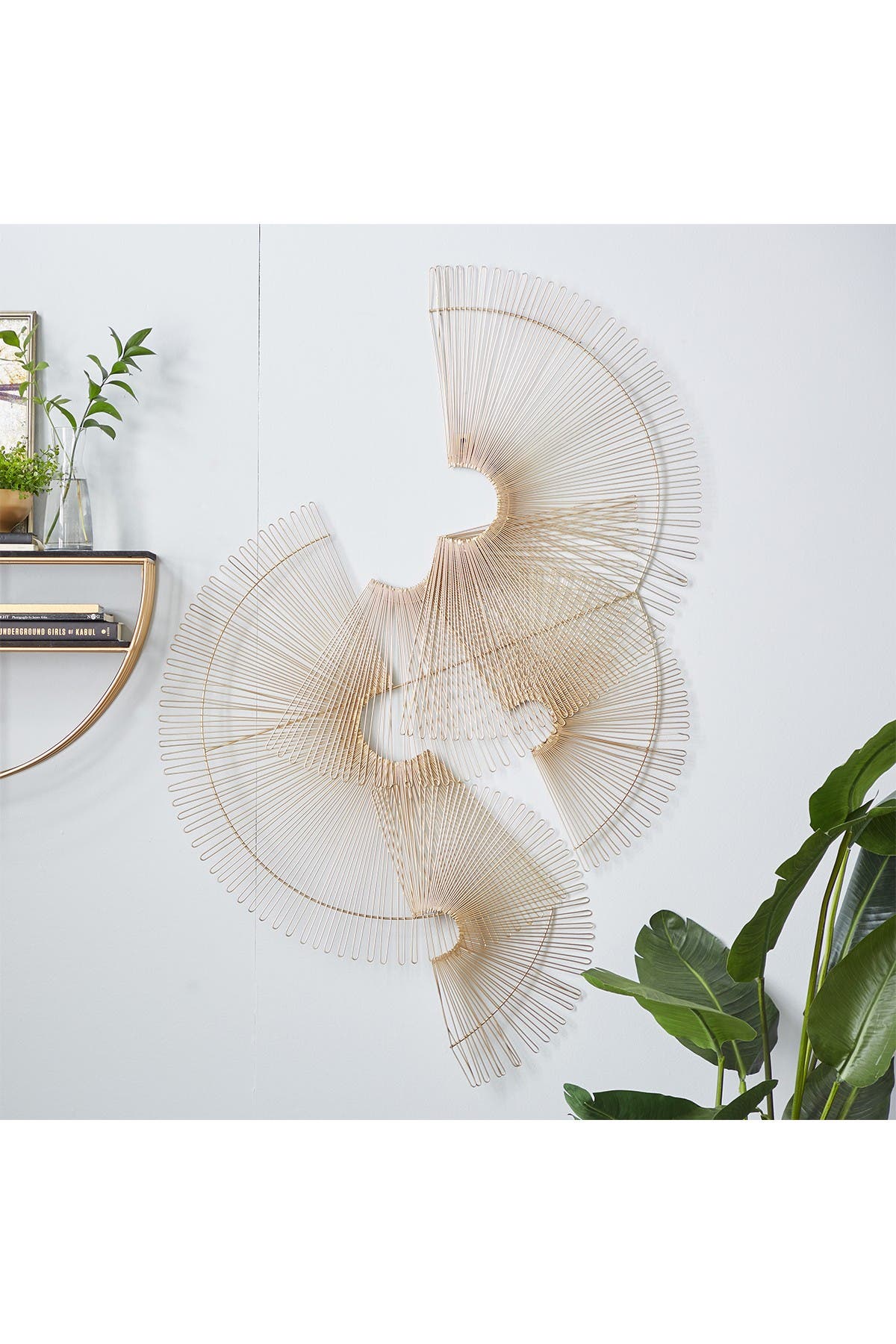 Novogratz Large Abstract Layered Semi Circle Gold Metal Wall Decor - 36 ...