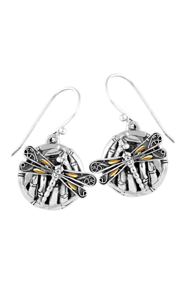 DEVATA 18K Gold & Sterling Silver Sweet Dragonfly Bamboo Earrings ...
