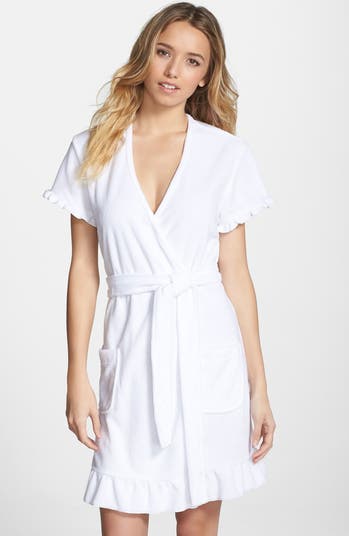 Betsey Johnson 'Vintage' Ruffle Trim Terry Robe | Nordstrom