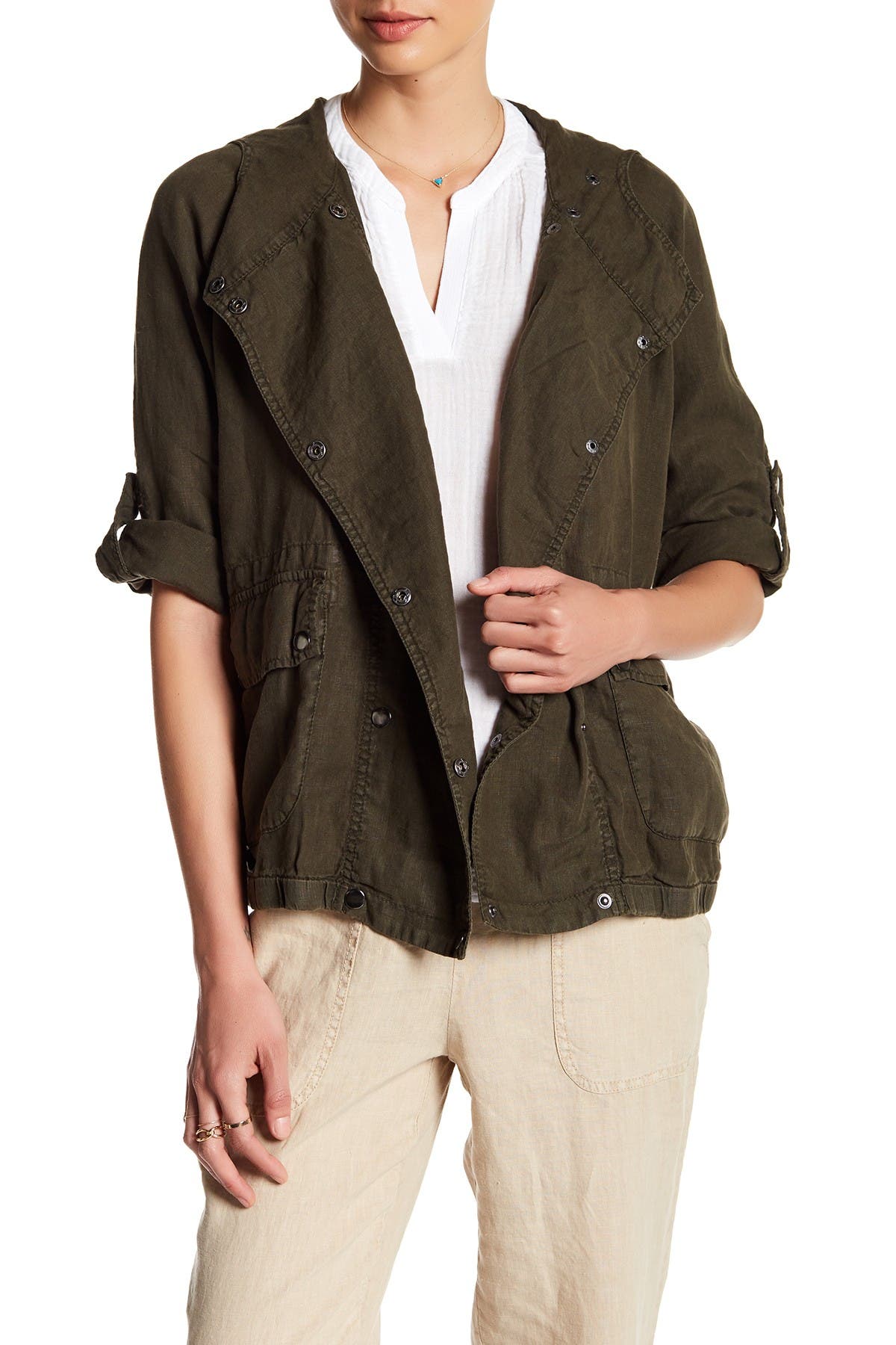 Three Dots Darla Hooded Linen Jacket | Nordstromrack