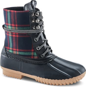 Spring Step Duckie Plaid Waterproof Rain Boot (Women) | Nordstromrack