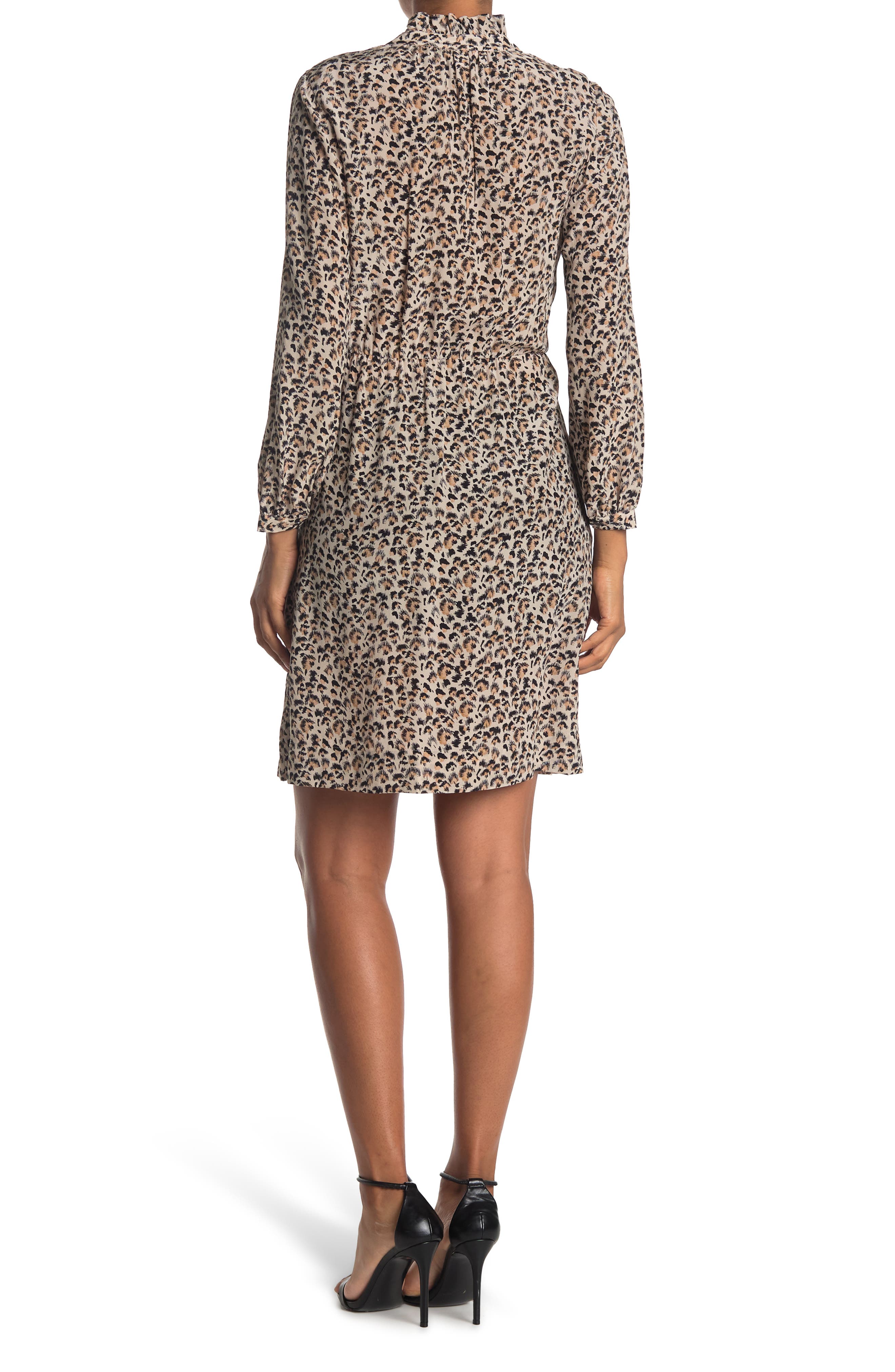 Rebecca Taylor Long Sleeve Leopard Print Dress | Nordstromrack
