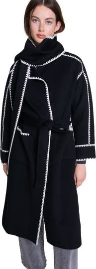 maje Two-tone double-faced coat | Nordstrom