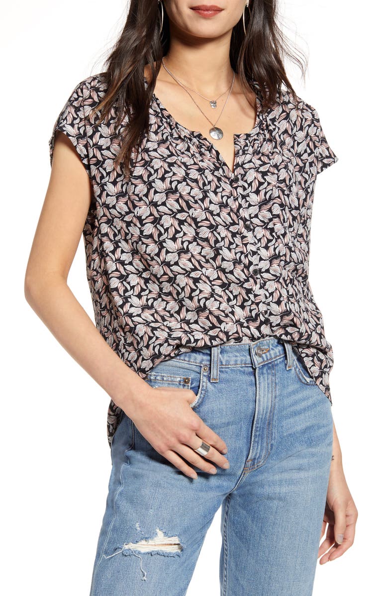 Treasure & Bond Print Front Button Top | Nordstromrack