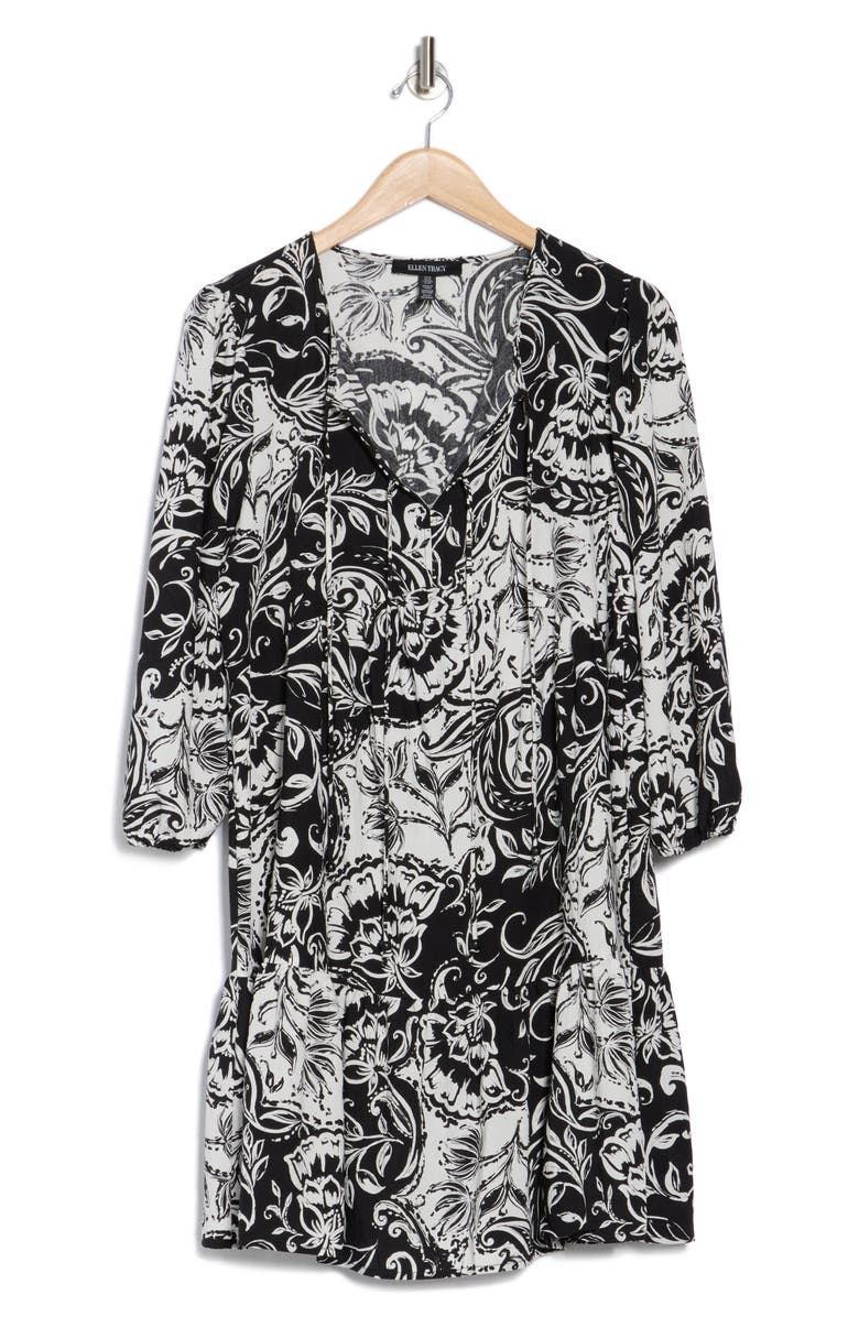 Ellen Tracy Double Tie Keyhole Tiered Babydoll Dress | Nordstromrack