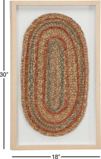 GINGER BIRCH STUDIO Large Rectangular Shadow Box & Oval Earth Tone Rope ...