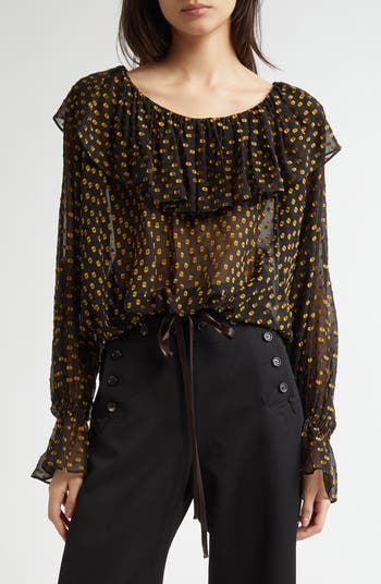 Bode Stadium Dot Fil Coupé Blouse | Nordstrom