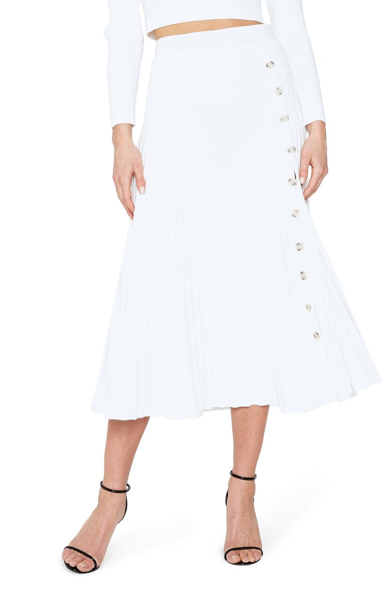 Bardot Pleated Side Button Midi Skirt | Nordstrom