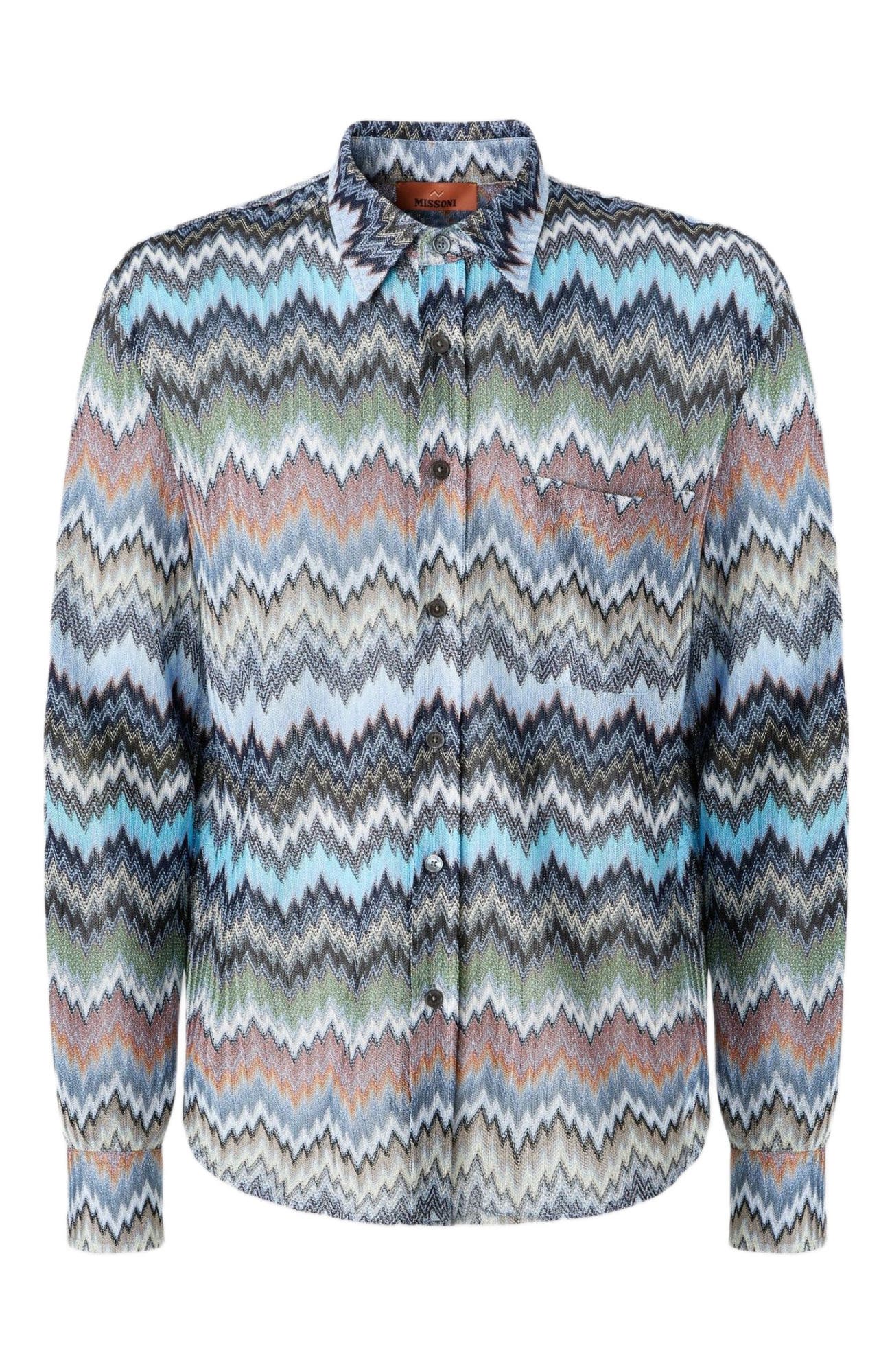 Missoni Long-sleeved Viscose Chevron Shirt With Snake Pattern | Nordstrom