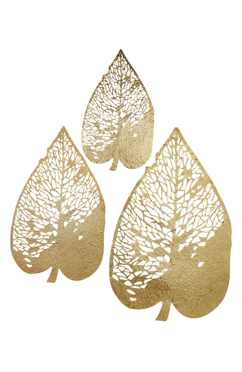 Novogratz Gold Metal Leaf 3-Piece Wall Art | Nordstromrack